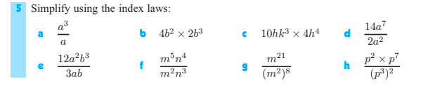 10C2MAT24: Index laws Practice B | MHOL